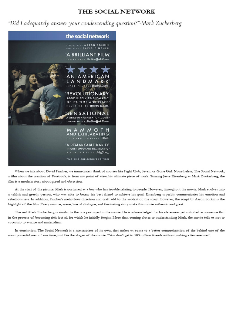 THE SOCIAL NETWORK | PDF