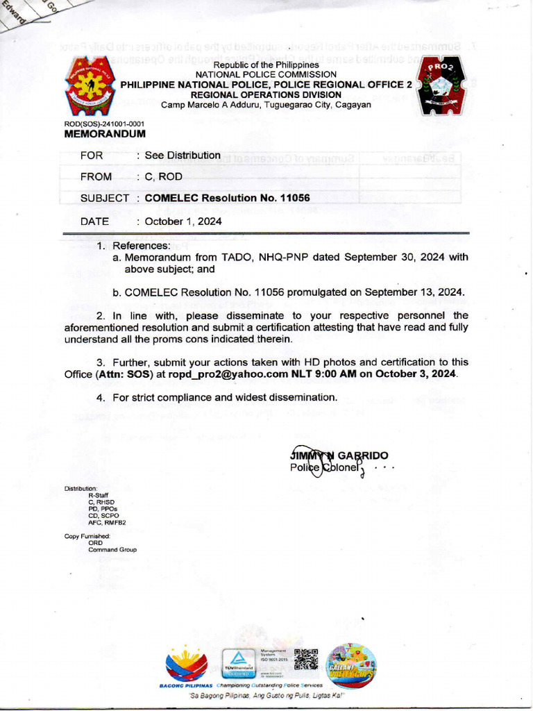 Comelec Resolution No. 11056 | PDF