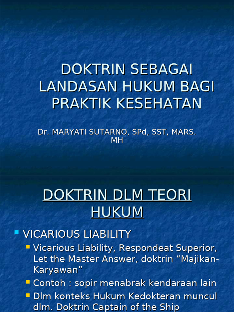 Doktrin - Doktrin Hukum | PDF