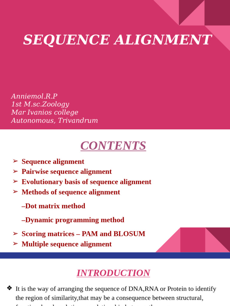 Sequence Alignment (Biophysics) 2 | PDF
