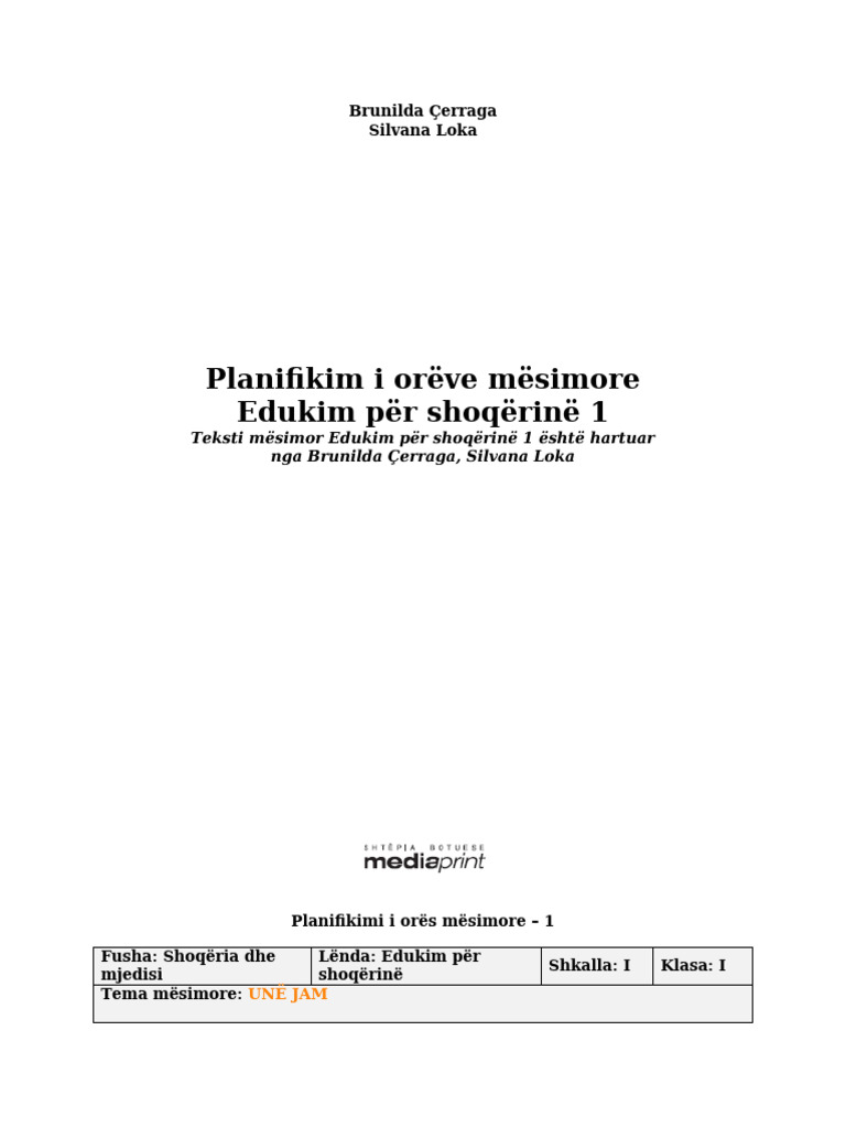Ditare Edukim Per Shoqerine 1 | PDF