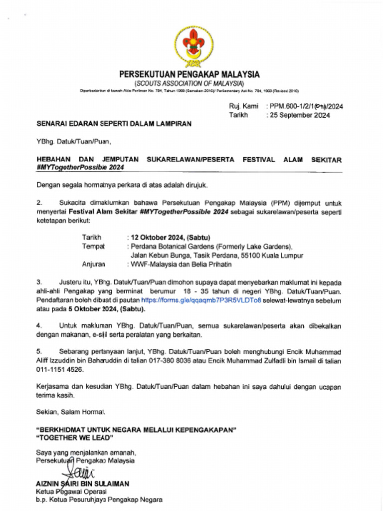 HEBAHAN FESTIVAL ALAM SEKITAR 2024 | PDF