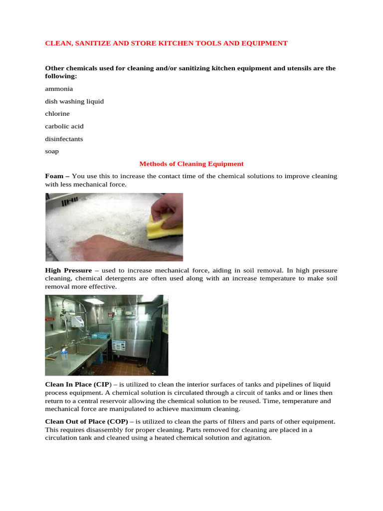 Important Things To Remember in Cleaning and Sanitizing Kitchen Tools ...