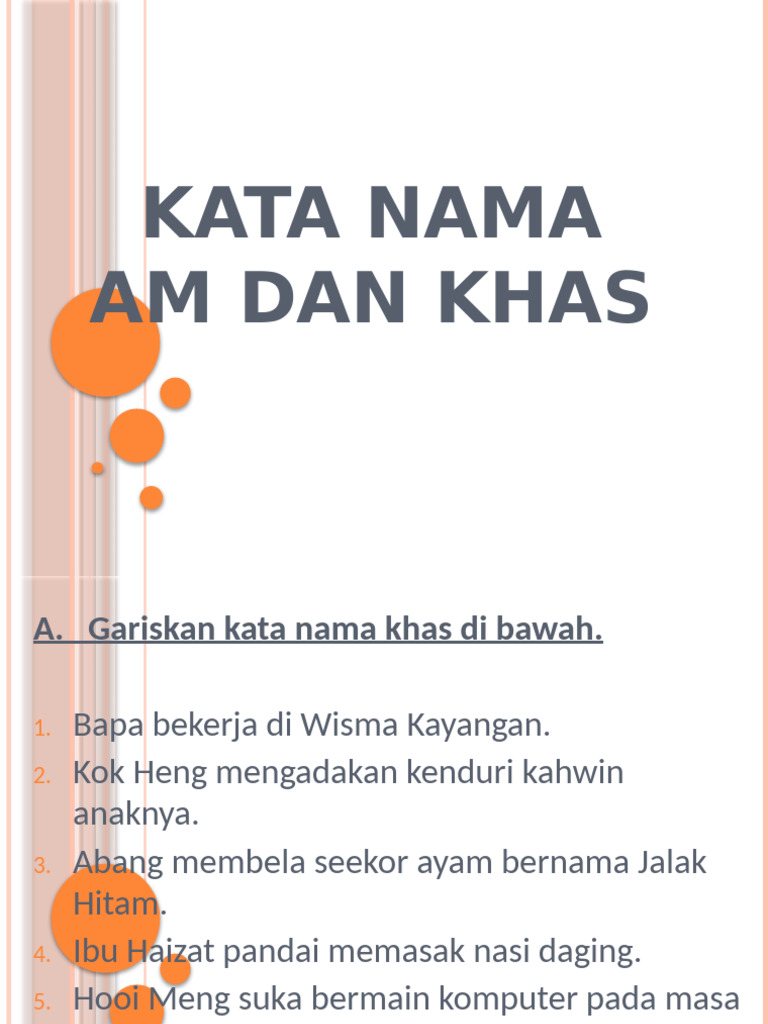Latihan Kata Nama Am Dan Khas | PDF