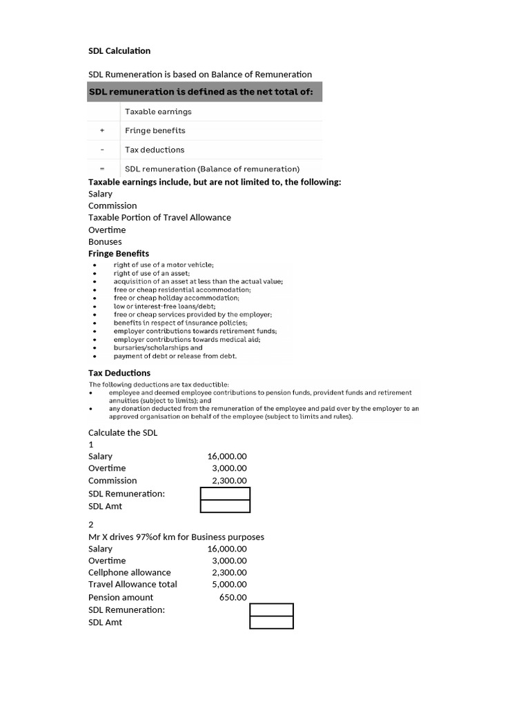 SDL Calculation | PDF