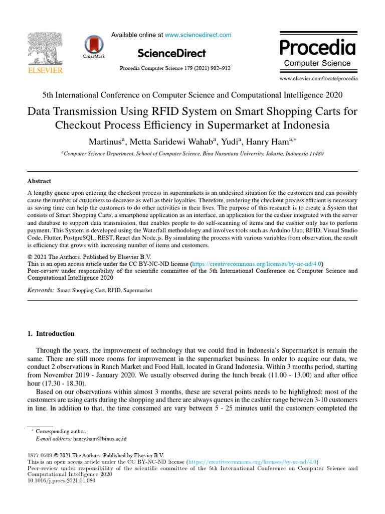 Rfid System On Smart Shopping Chart For Checkout | PDF
