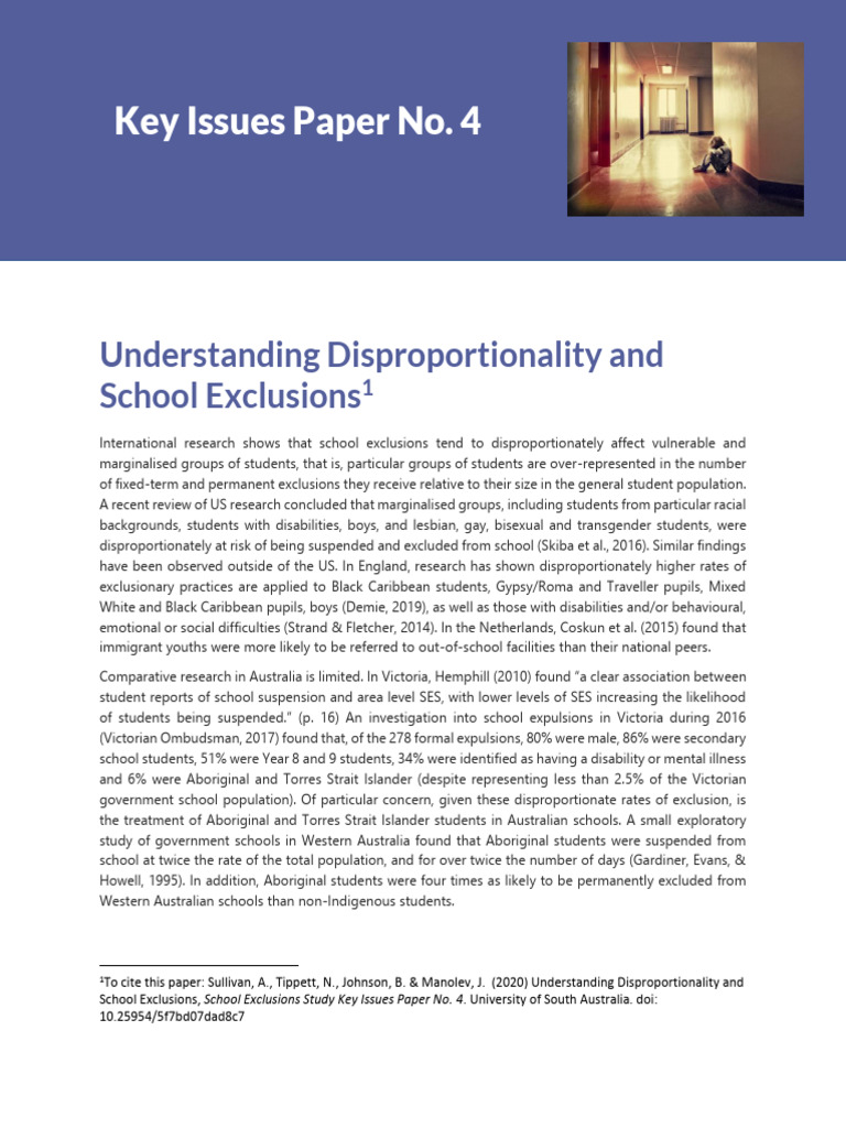 Understanding Disproportionality and School Exclusions | PDF