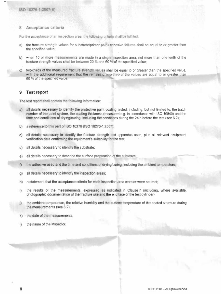 Adhesion test analysis | PDF