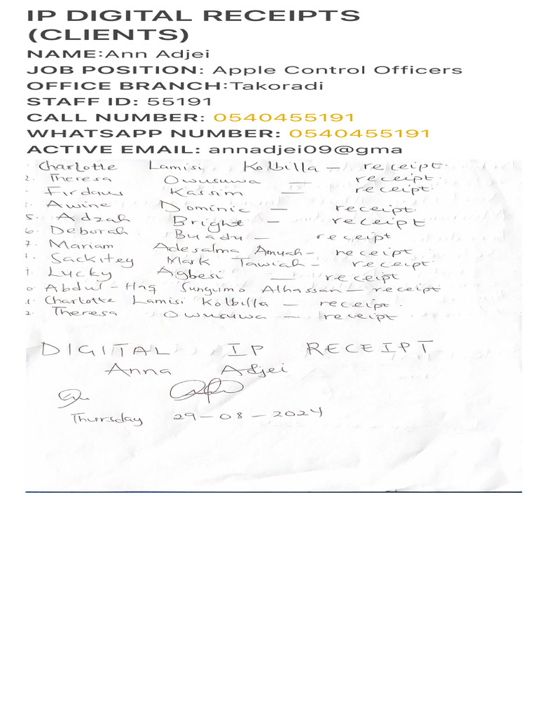 Digital Receipts Report (Client) | PDF
