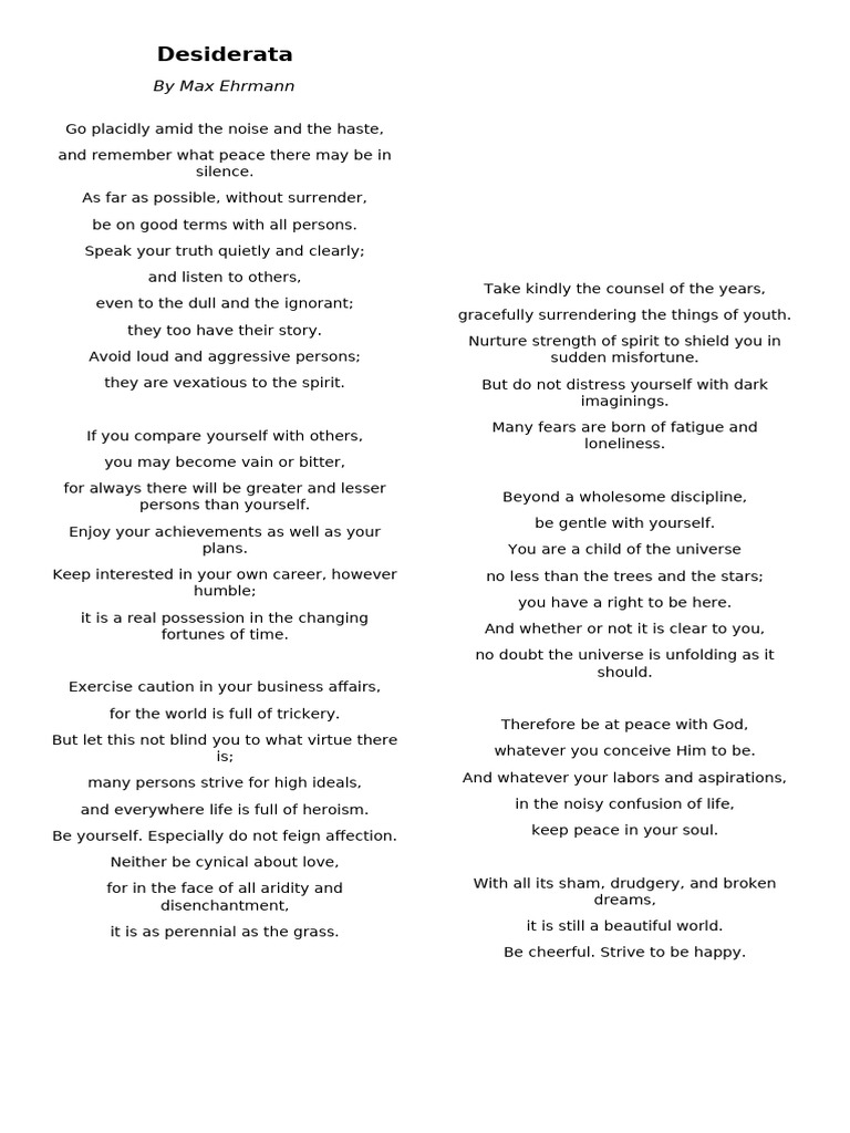 Desiderata | PDF