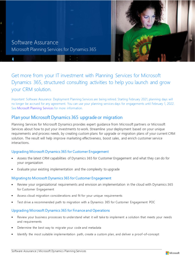 Planning Services For Microsoft Dynamics 365 Datasheet | PDF
