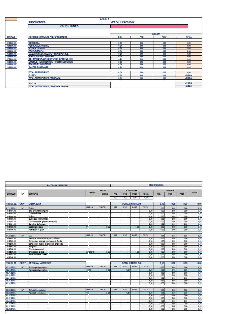 Presupuesto .XLSX - MODELO PPTO. | PDF