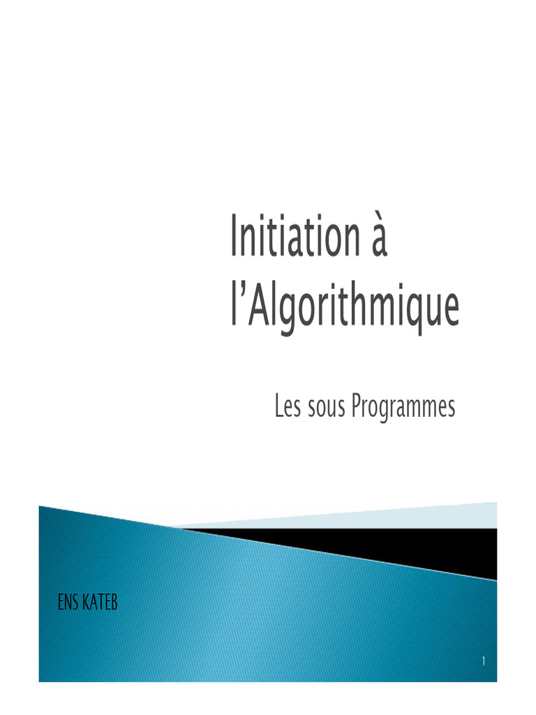 03-les sous programmes p1 | PDF 03-les sous programmes p1 | PDF