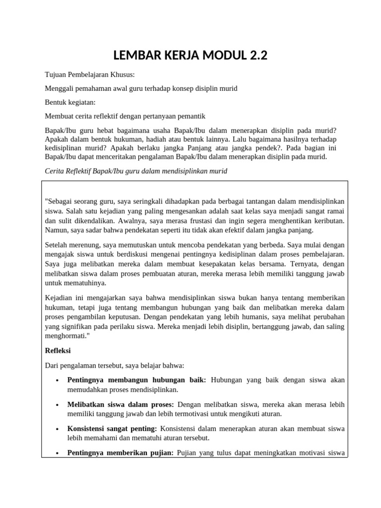LEMBAR KERJA MODUL 2.2 - Rizki Ruskandi | PDF