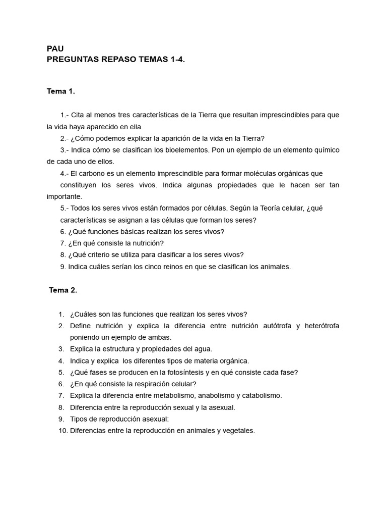 Repaso Temas 1-4 Pau | PDF