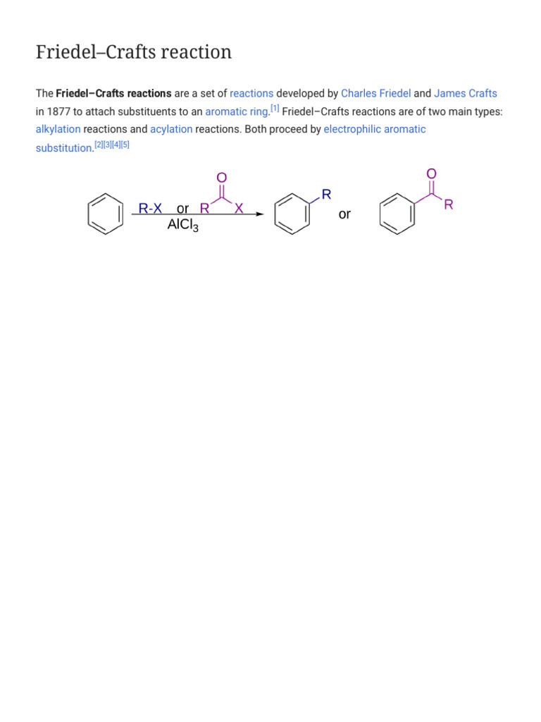 Friedel-Crafts Reaction - Wikipedia | PDF