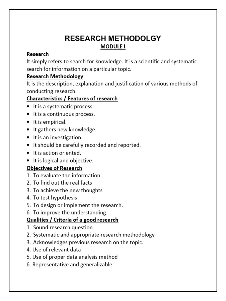 Research Methodology Full Modules | PDF