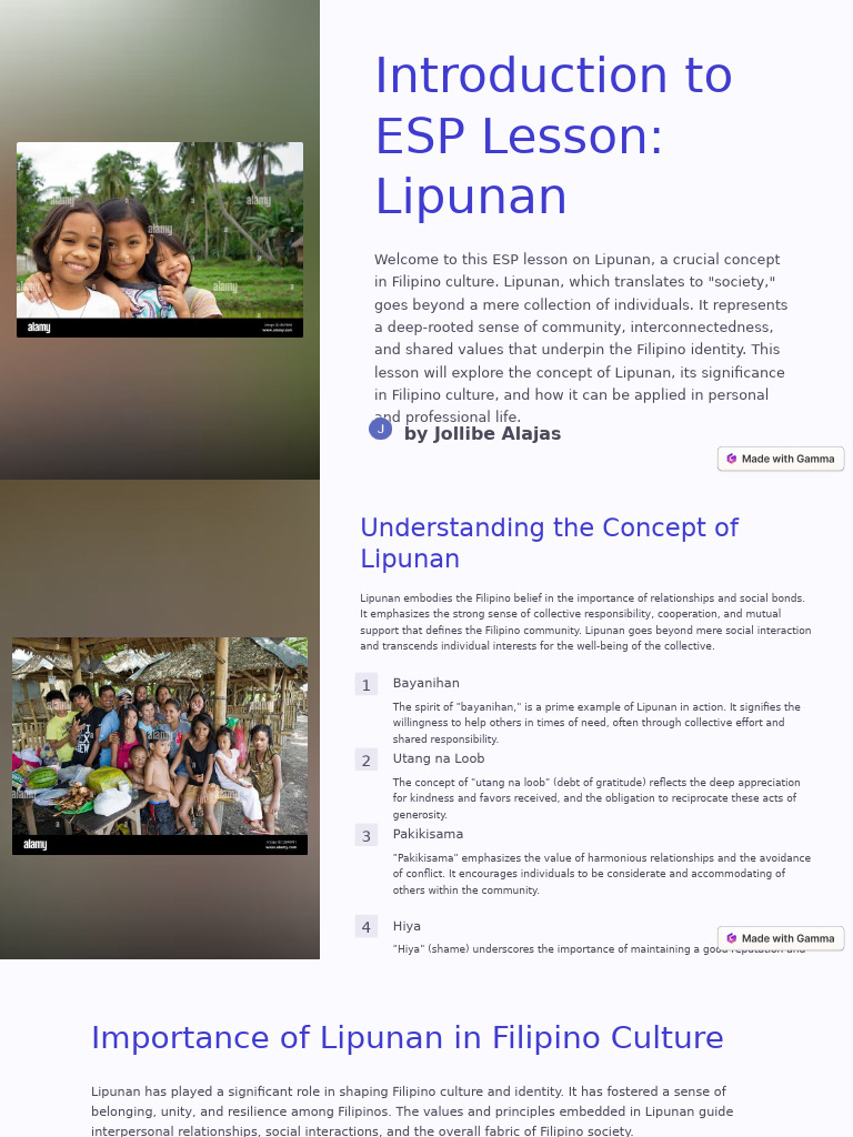 Introduction To ESP Lesson Lipunan | PDF