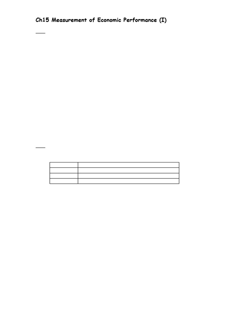 Ch. 15 - Measurement of Economic Performance (I) (SQ) | PDF