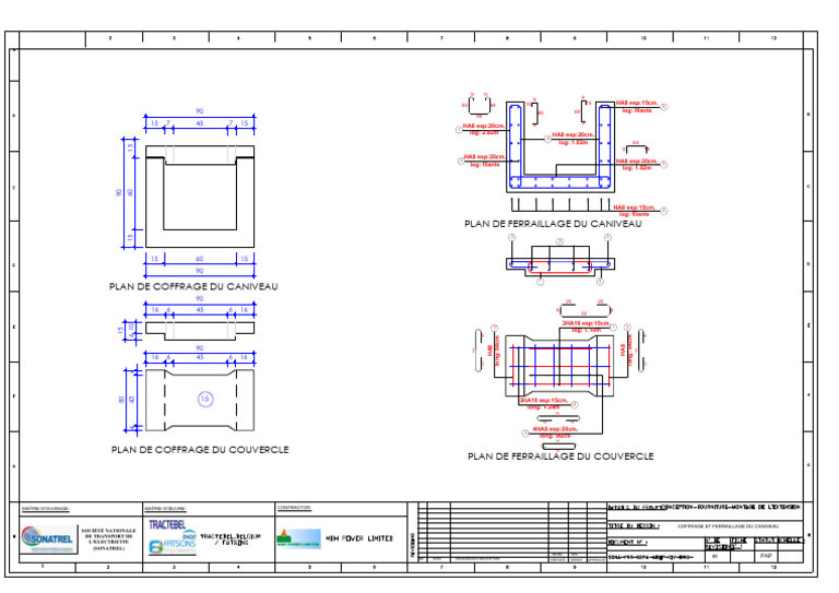 PLAN CANIVEAUX COFFRAGE ET FERRAILLAGE JEAN MARIE (2) - CANIVEAUX 60x60 ...