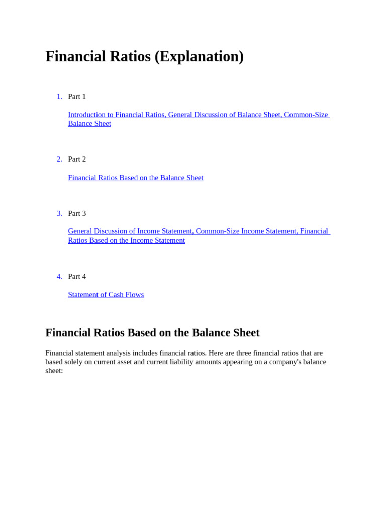 Financial Ratios | PDF | Finance & Money Management