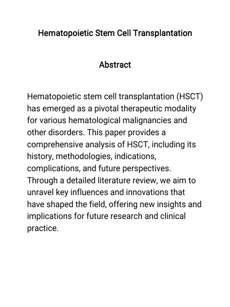 HSCT | PDF