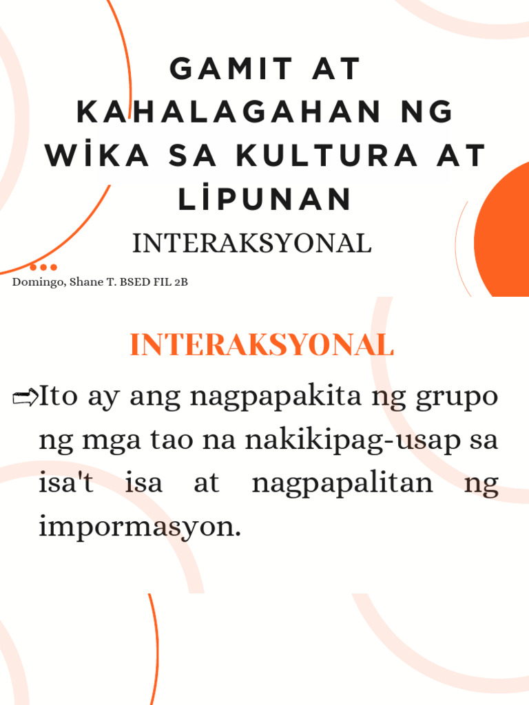 Bilang Interaksyonal Fil6 | PDF