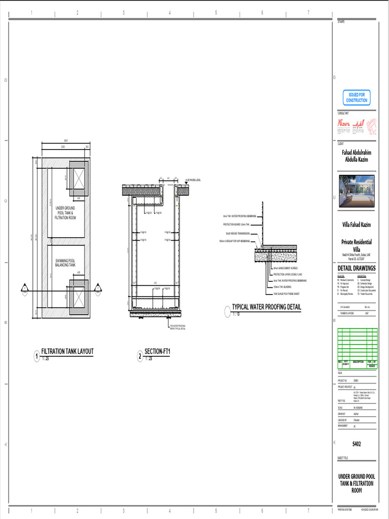 S402-Under Ground Pool Tank & Filtration Room | PDF