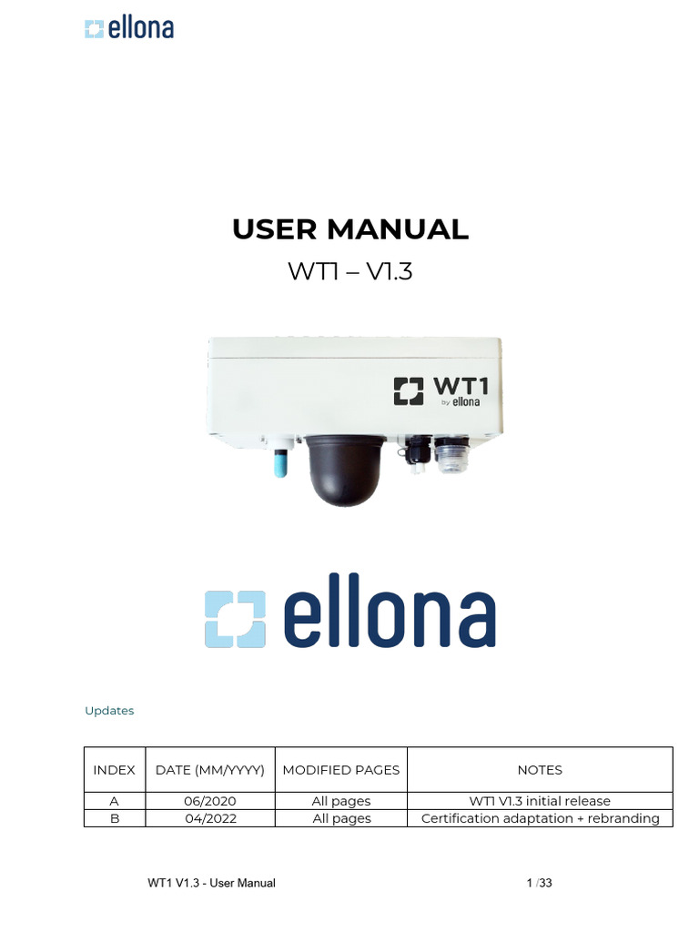 Ellona - WT1 - USER MANUAL - EN - 020522 | PDF