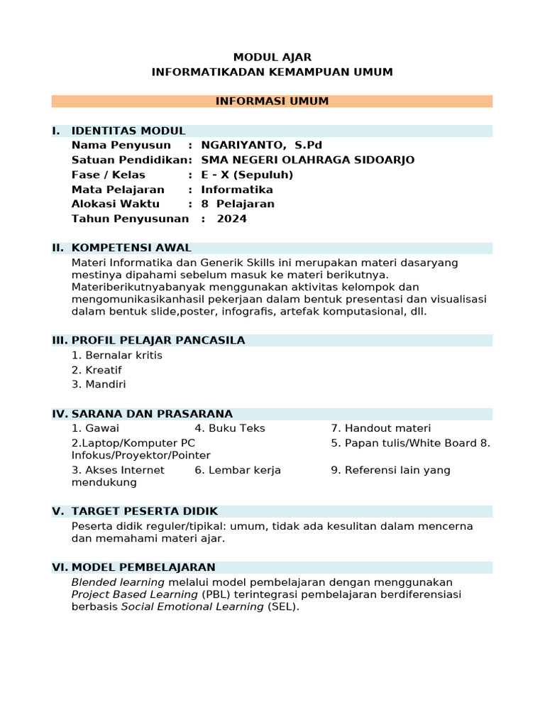 Informatika Bab 1 - Informatika Dan Kemampuan Umum | PDF