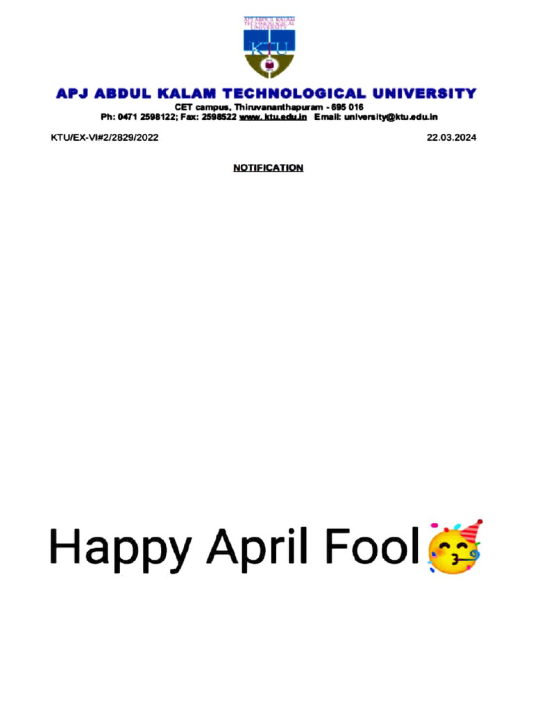 KTU Notification | PDF