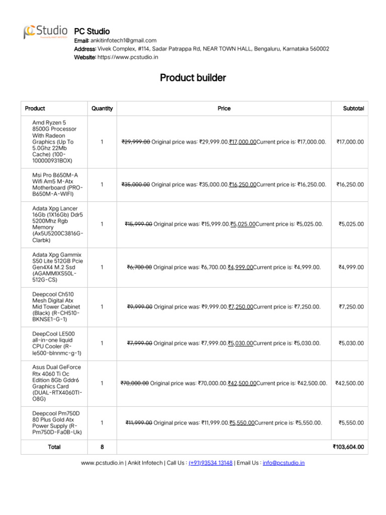 Build Your PC Online - Customize Your PC - PC Build PC Studio | PDF