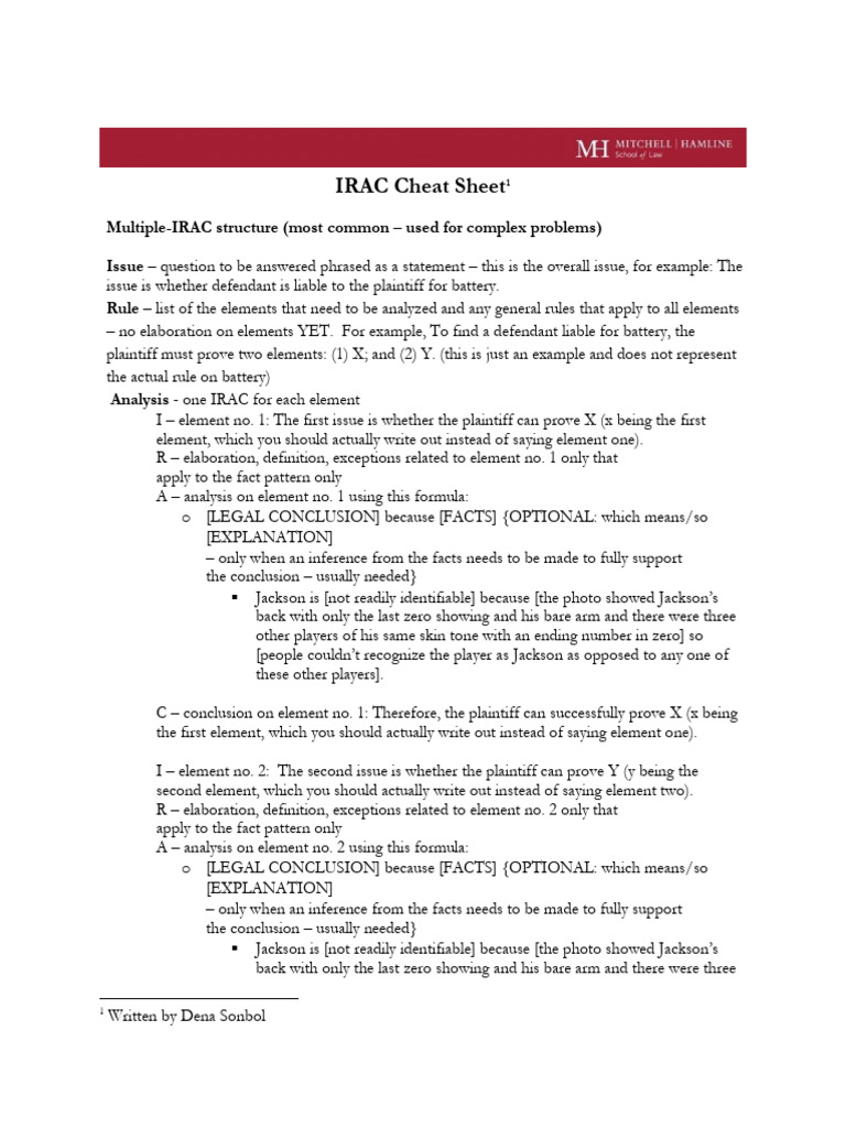 3 IRAC Cheat Sheet 2021 | PDF
