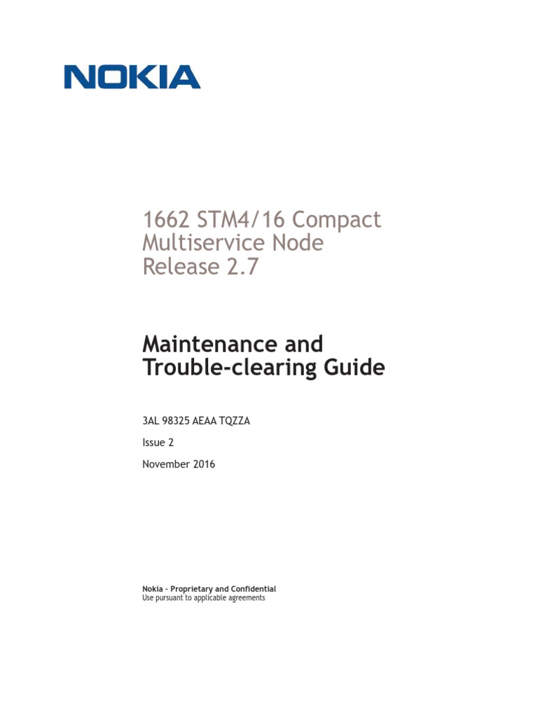 1662 STM4/16 Compact Multiservice Node Release 2.7: Maintenance and Trouble-Clearing Guide | PDF