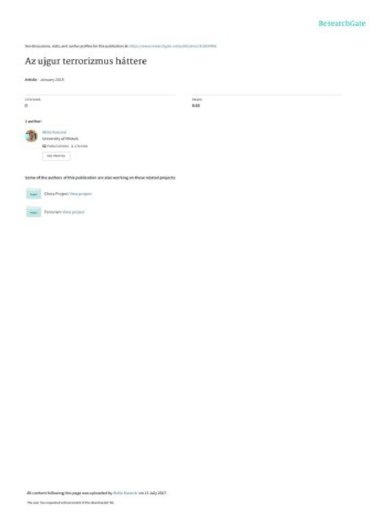 Az Ujgur Terrorizmus Háttere | PDF