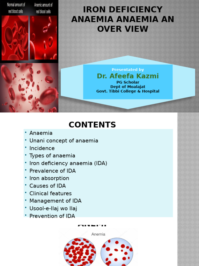Iron Deficiency Anaemia Anaemia An Over View | PDF | Anemia | Wellness
