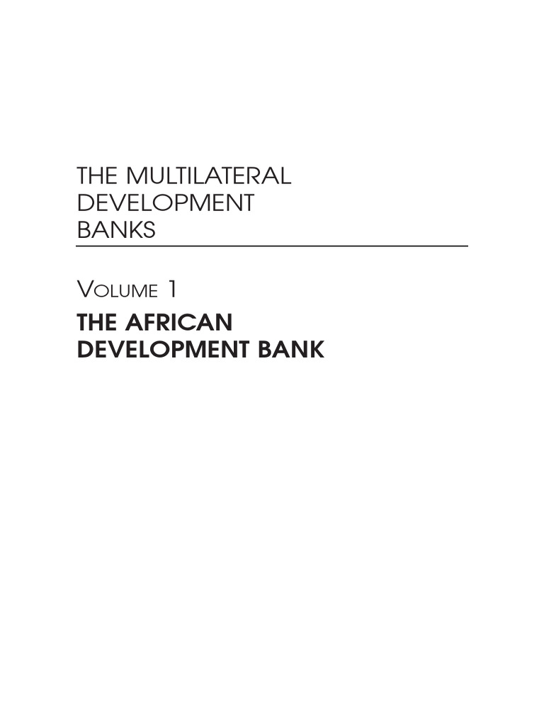 The Multilateral Development Banks The African Development Bank | PDF