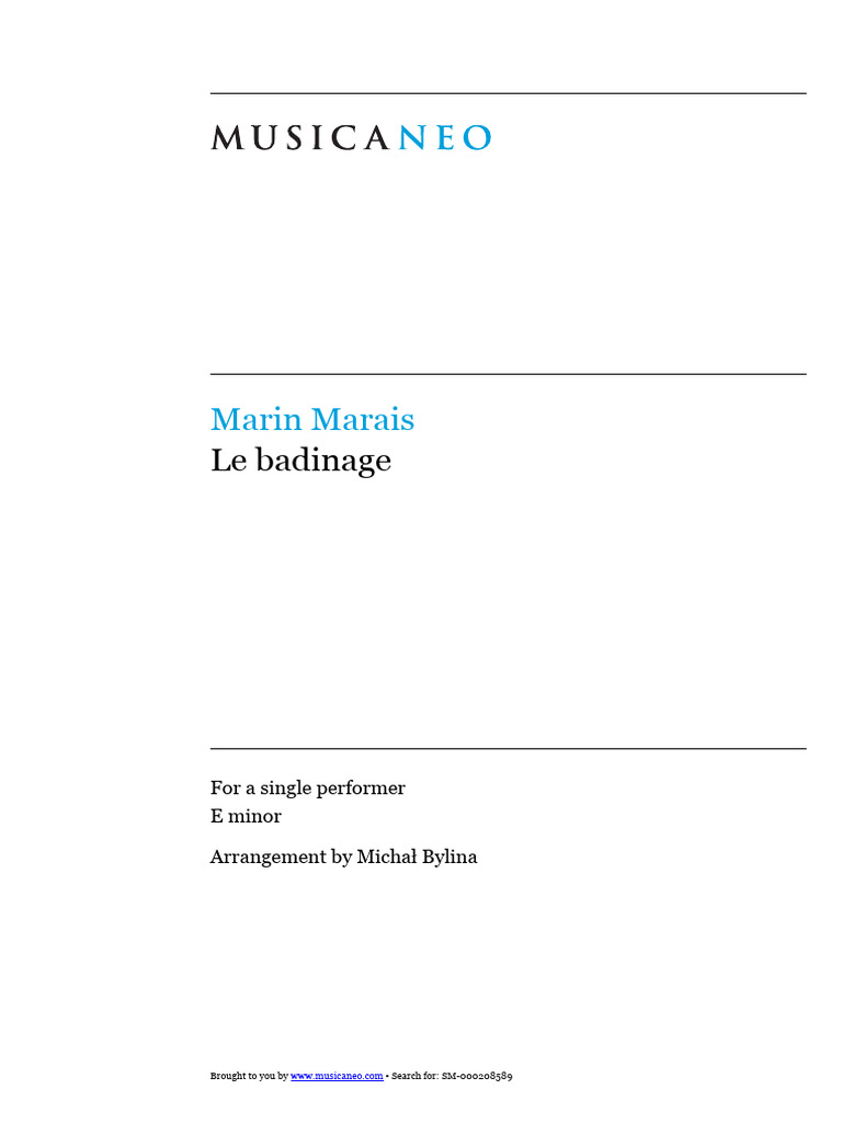 Marais - Le Badinage | PDF