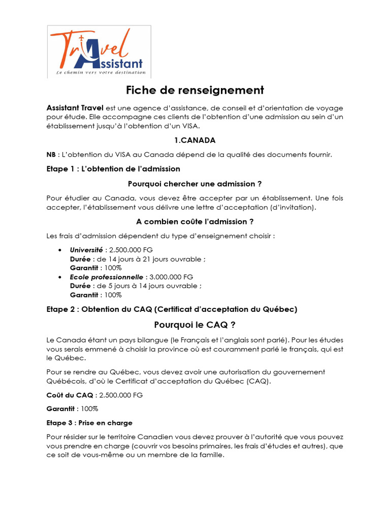 Fiche de Renseignement | PDF