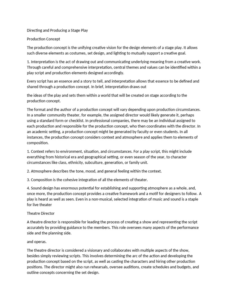 Directing and Producing Stage Plays | PDF | Actor | Theatre