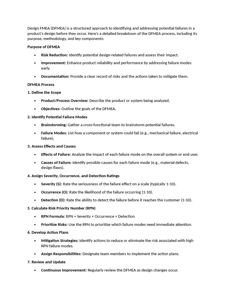 Design FMEA | PDF