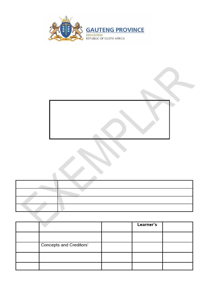 Grade 11 Provincial Examination Accounting P2 (English) June 2022 ...