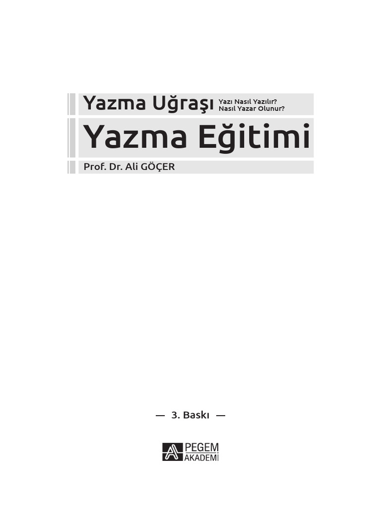 Gocer Ali 2019 Yazma Ugrasi Yazma Egitim | PDF