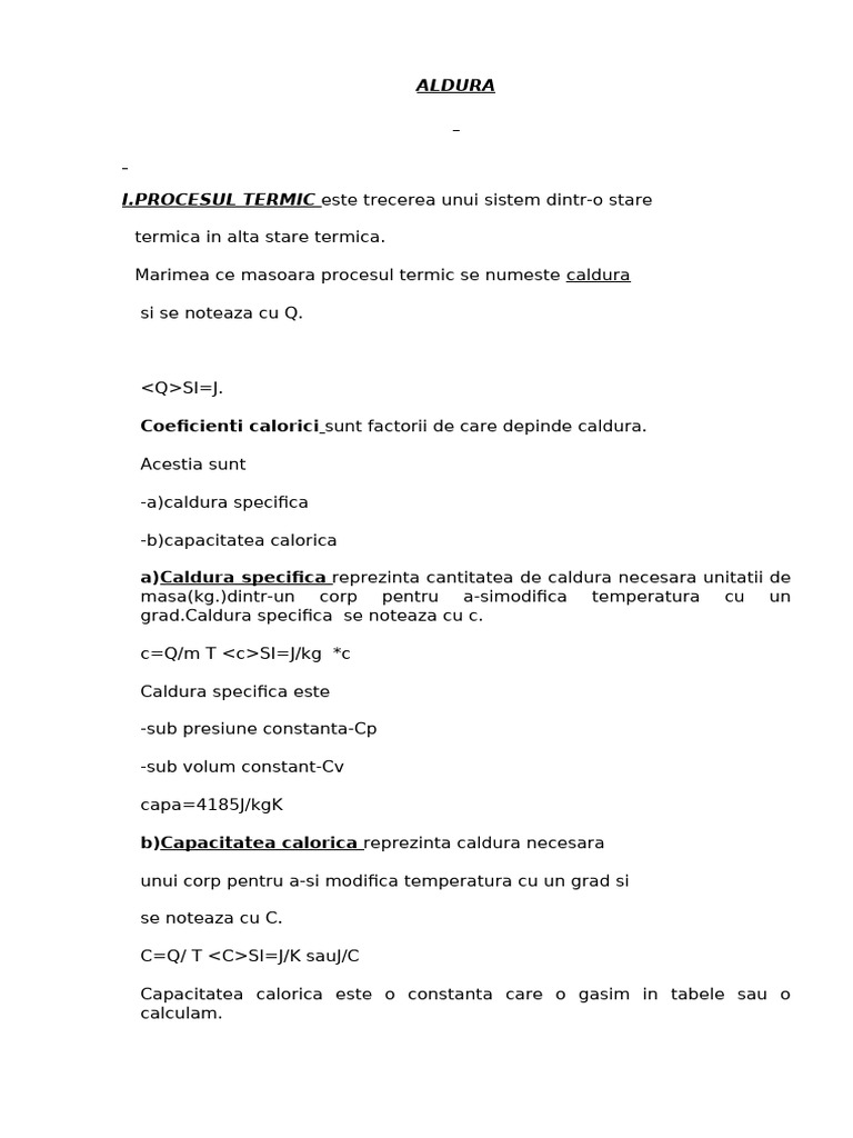 Caldura Specifica | PDF