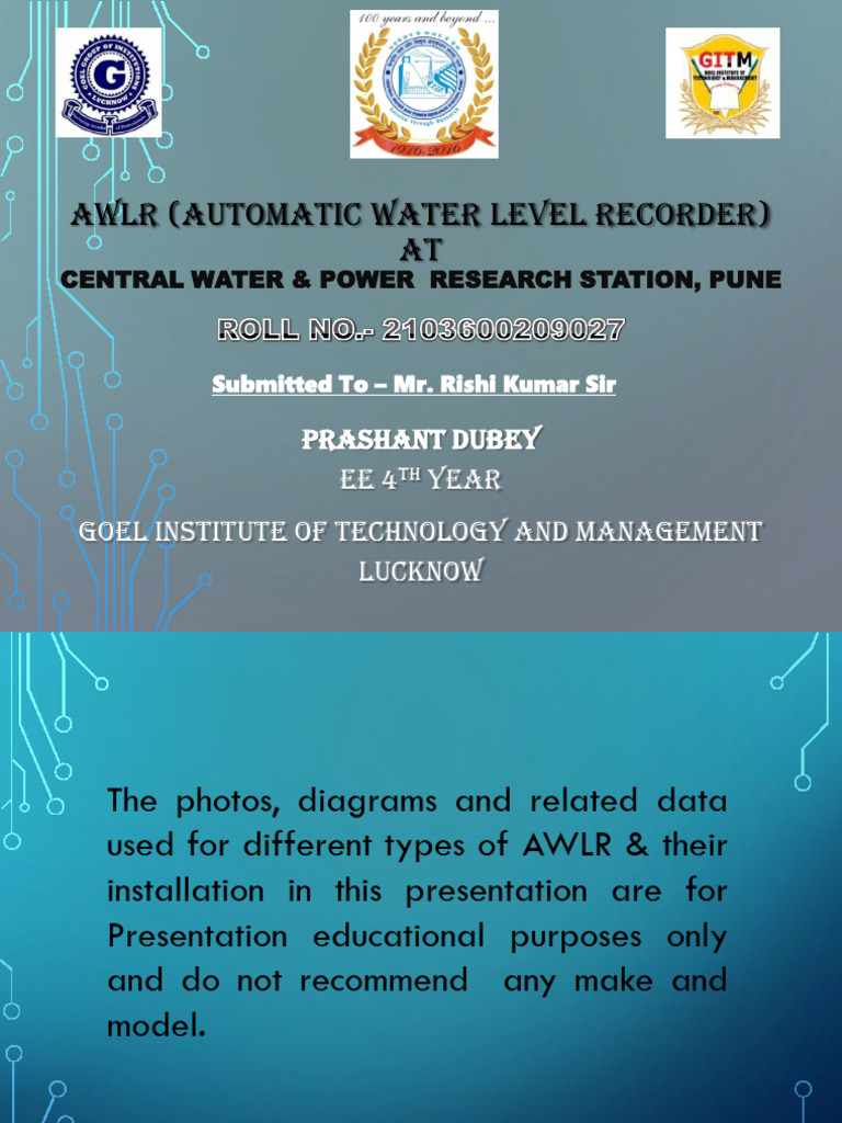 AWLR, Specification, Installation & Troubleshooting by Prashant Dubey ... AWLR, Specification, Installation & Troubleshooting by Prashant Dubey ...