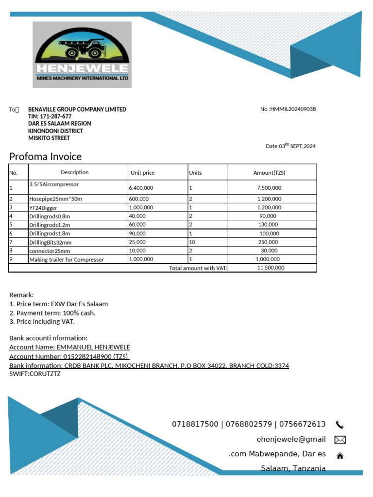 Benaville Invoice | PDF