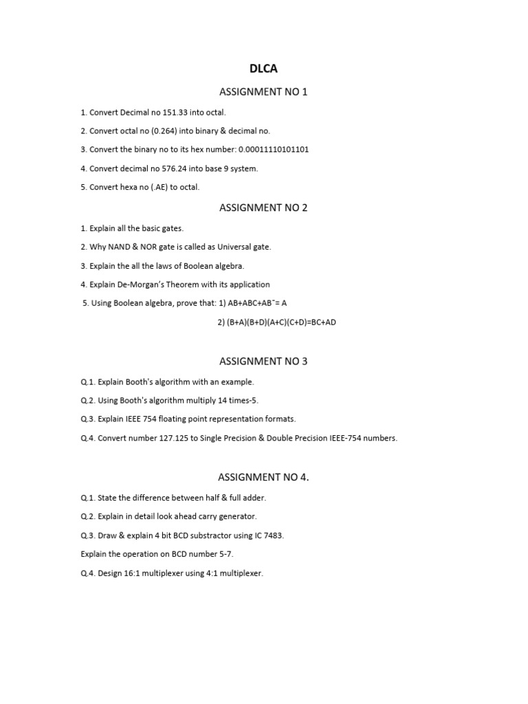 Dlca PDF Assignments-1 | PDF
