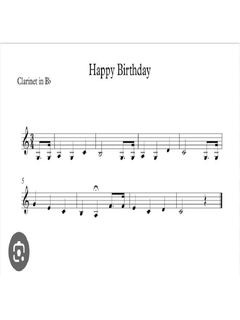 Happy Birthday Clarinet | PDF