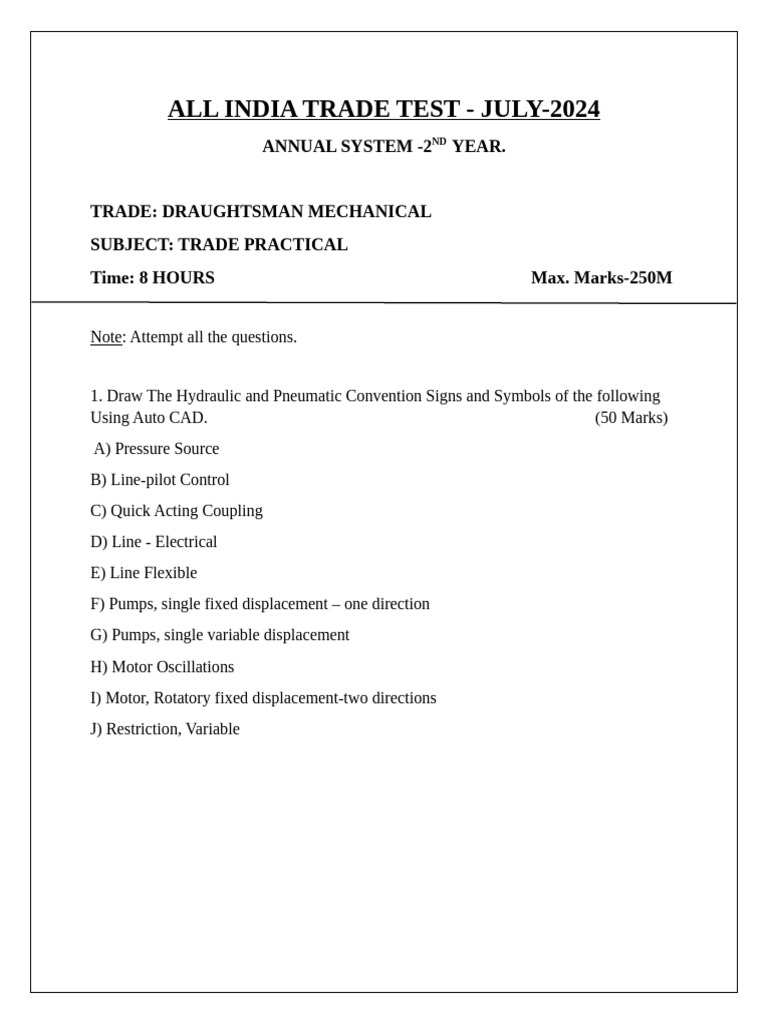 ALL INDIA TRADE TEST Set 1 | PDF