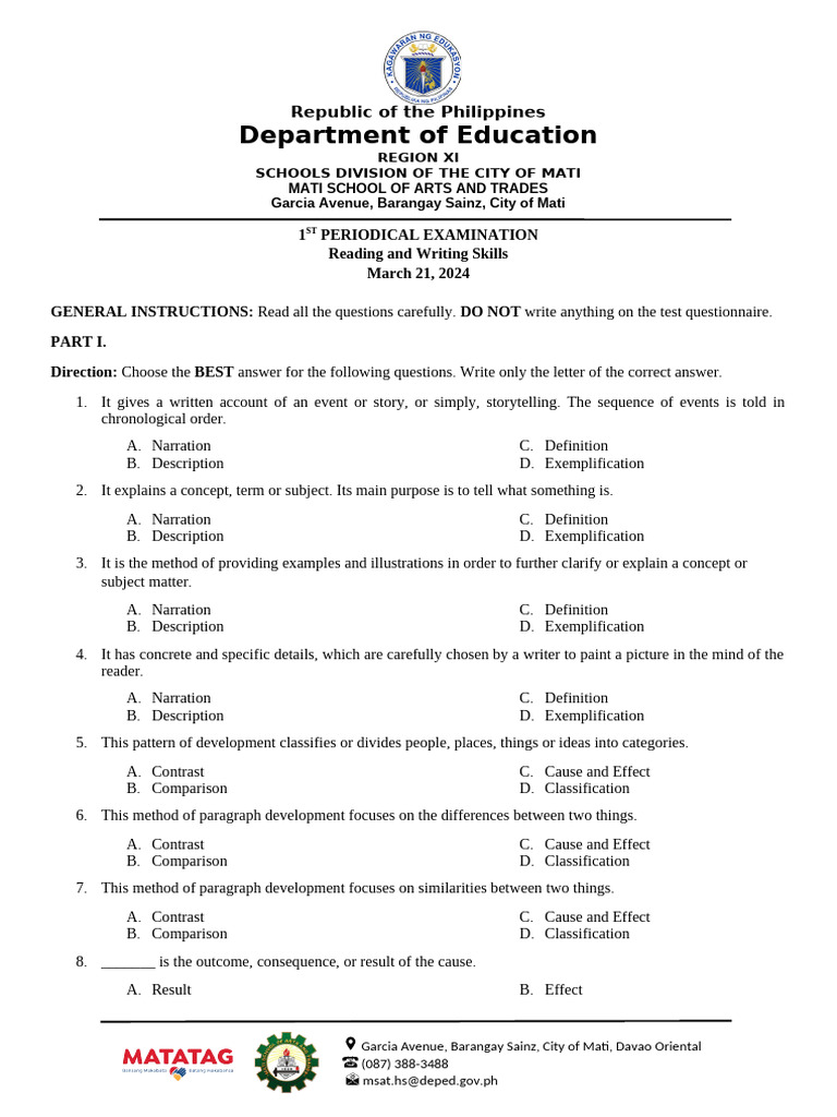 Cam Rws Exam Questionnaire | PDF